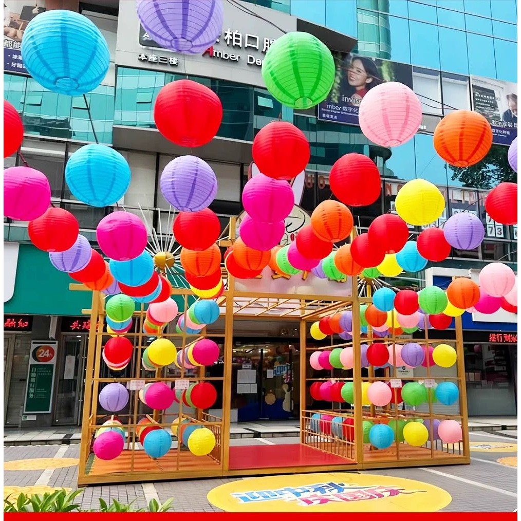 Jual Lampion Kain Polos Warna Warni Outdoor Tahan Air / Lampion ...