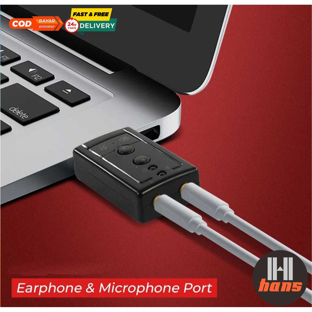Jual Sound Card USB Surround Sound 7.1 Speaker & Mic Input Soundcard PC ...