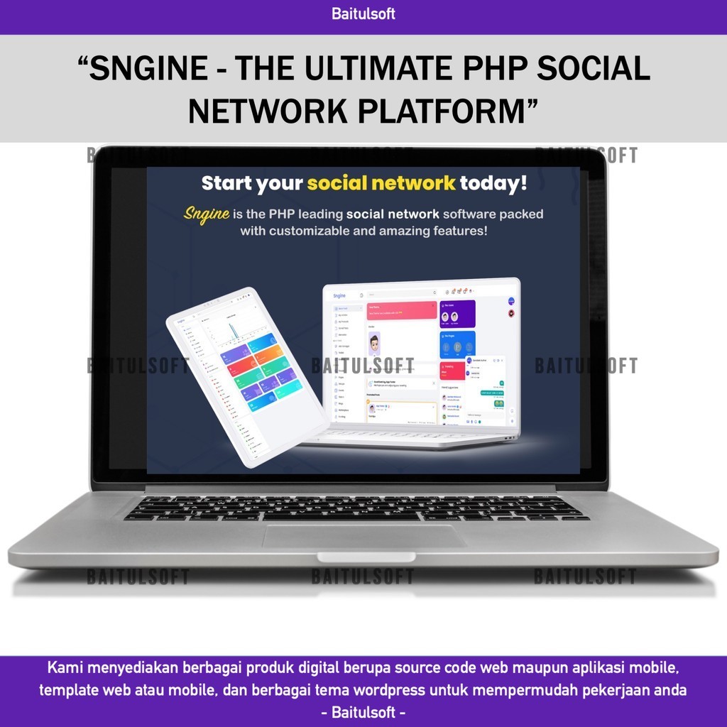 Jual SOURCE CODE APLIKASI WEB SNGINE - THE ULTIMATE PHP SOCIAL NETWORK PLATFORM D388 BAITULSOFT ...