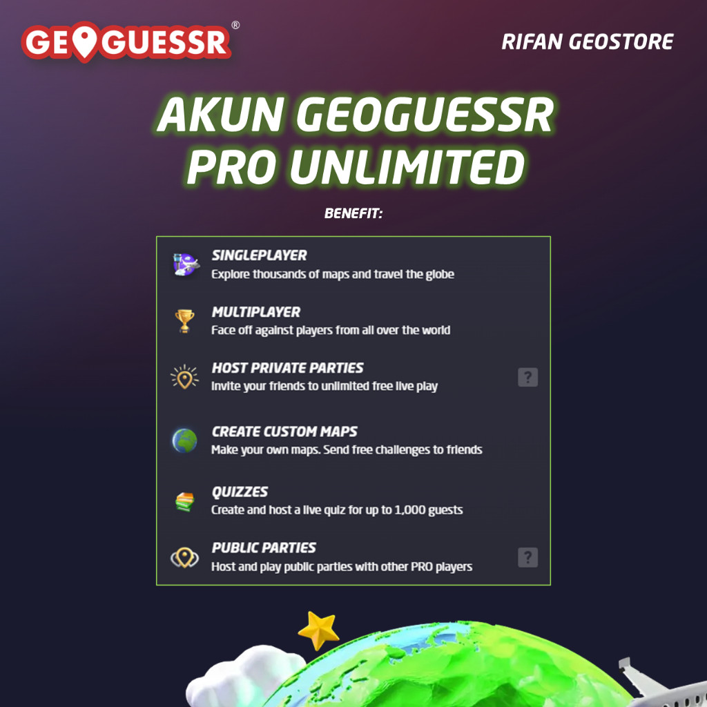Jual GeoGuessr Pro Unlimited | 1 Bulan | Shopee Indonesia