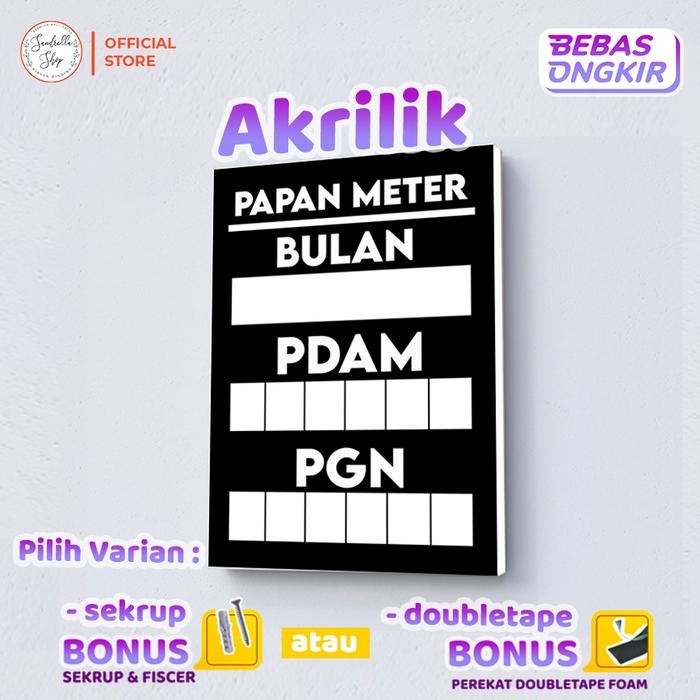 Jual Papan Meteran PAM PLN GAS Acrylic Sign Board Signage Akrilik ...
