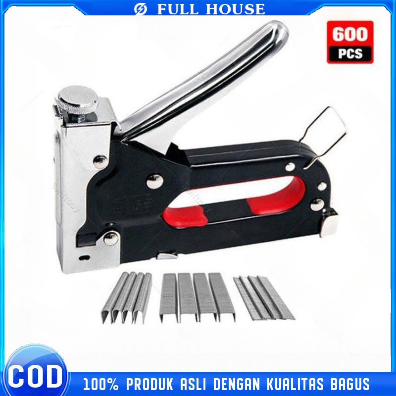 Jual Full House！ 3 In 1 Stapler Gun Staples Tembak Gun Tacker Powerfull ...