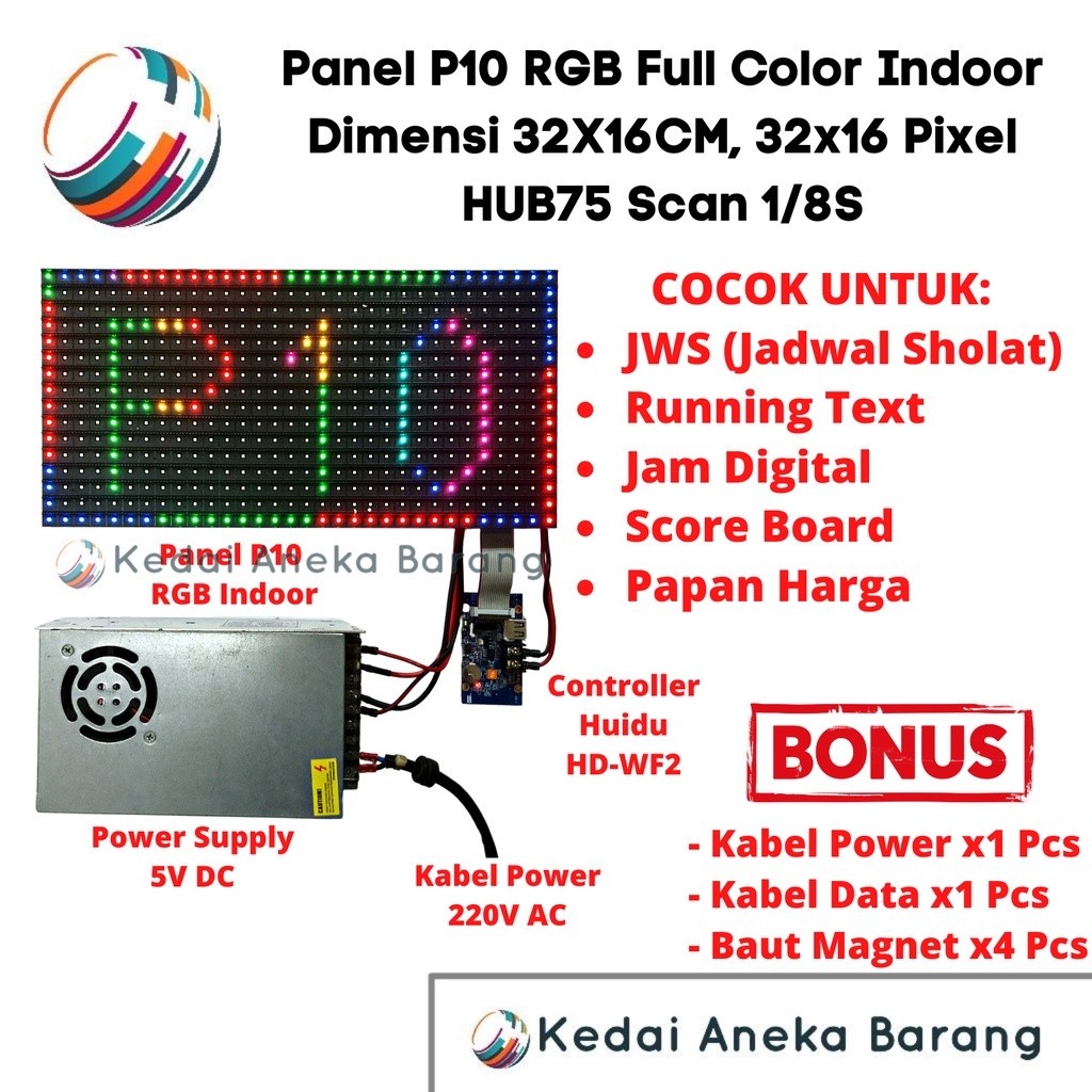 Jual Panel Module Modul LED P10 Running Text SMD RGB Indoor Semi ...