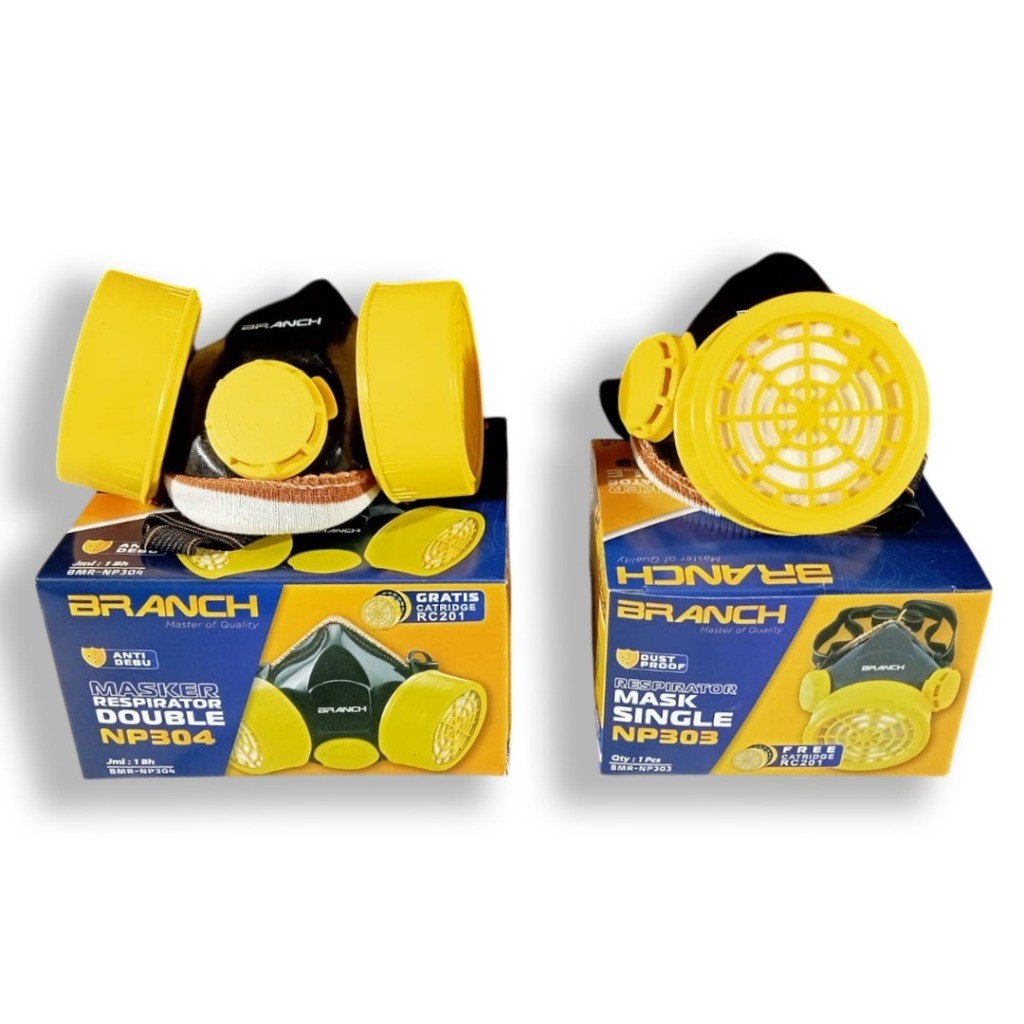 Jual BRANCH Masker Respirator SINGLE DAN DOUBLE NP304 - MASKER OBAT ...