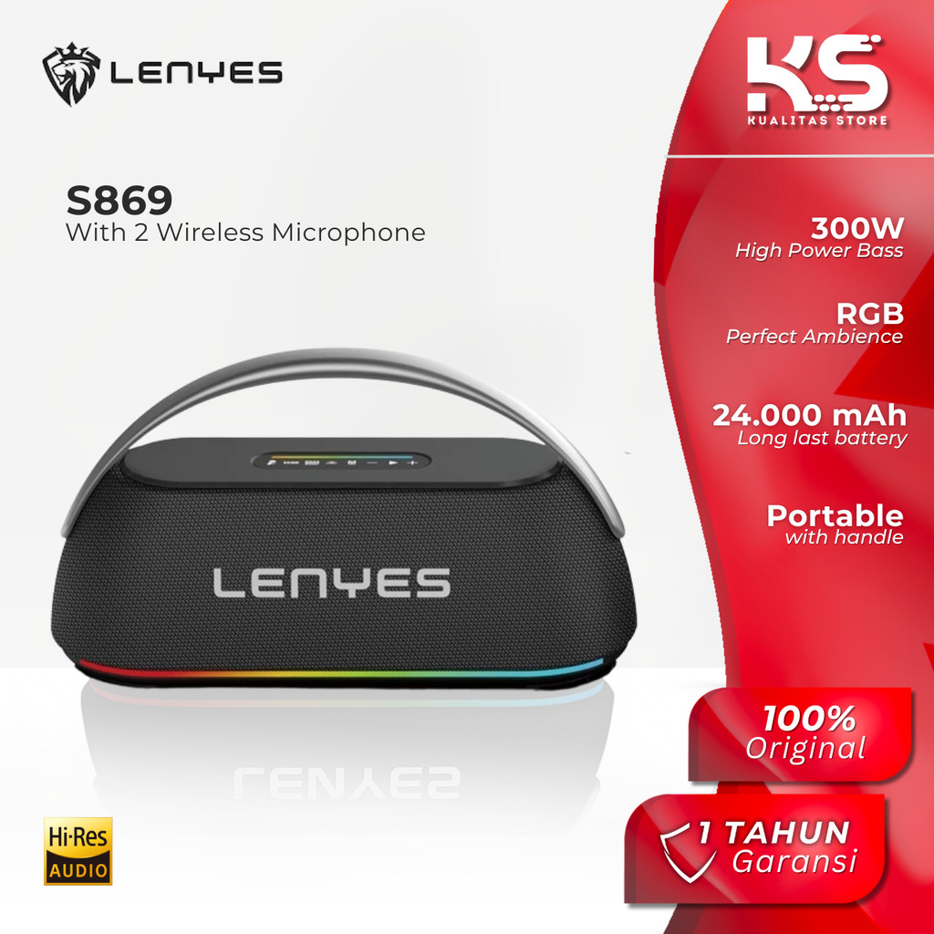 Jual LENYES S869 300W KTV Outdoor Speaker Karaoke Bluetooth 5.3 High ...