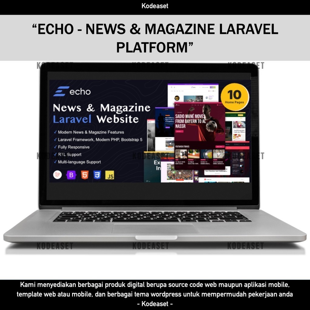 Jual SOURCE CODE APLIKASI WEB ECHO - NEWS & MAGAZINE LARAVEL PLATFORM D471 KODEASET | Shopee ...