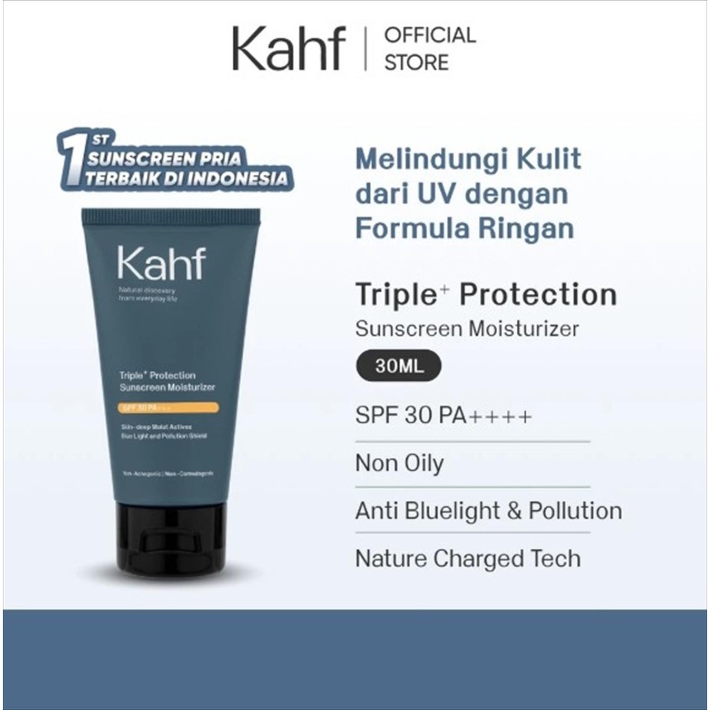 Jual Kahf Sunscreen Moisturizer Triple+ Protection SPF 30 PA+++ 30 ml | Shopee Indonesia