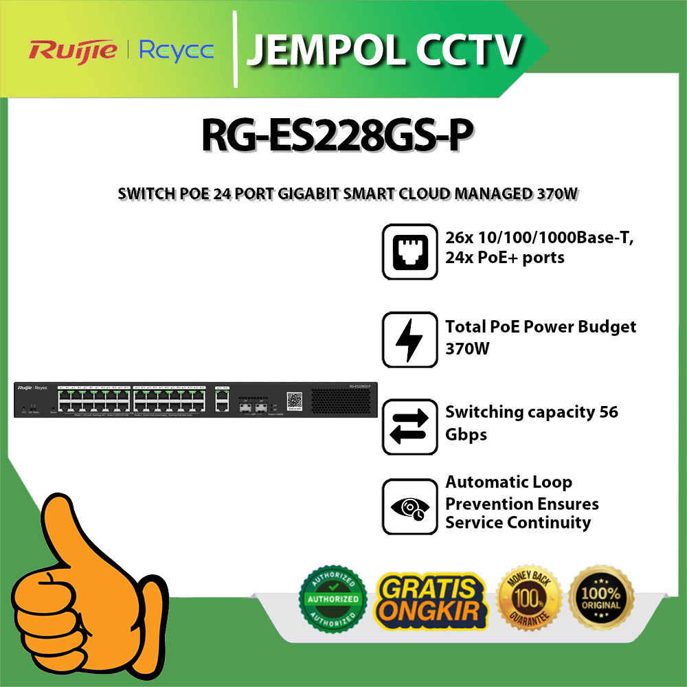 Jual RUIJIE REYEE RG-ES228GS-P SWITCH POE 24 PORT GIGABIT SMART CLOUD ...