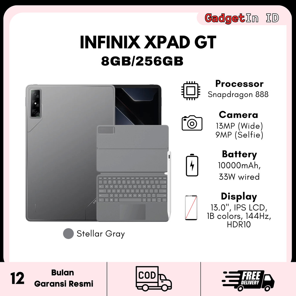 Jual Infinix XPAD GT 8GB/256GB - 10000mAh - Snapdragon 888 - Garansi ...