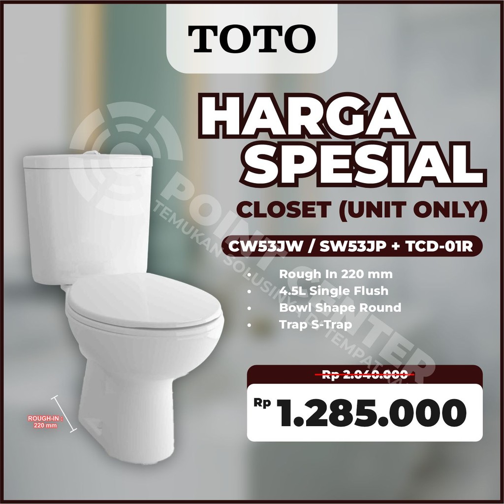Jual TERLARIS TOTO PROMO KLOSET DUDUK CW53 /SW53JP+TCD-01R | Shopee ...