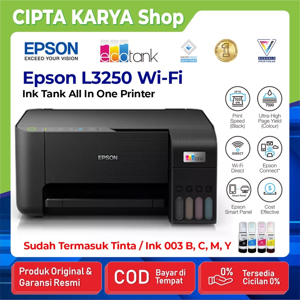 Jual Epson L3250 WiFi All In One Ink Tank Printer Dengan Epson Smart ...
