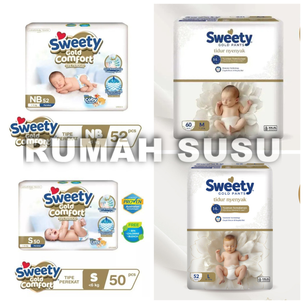 Jual Sweety Gold NB52, S50, S66, M60, L52, XL44, XL36 / RUMAH SUSU ...