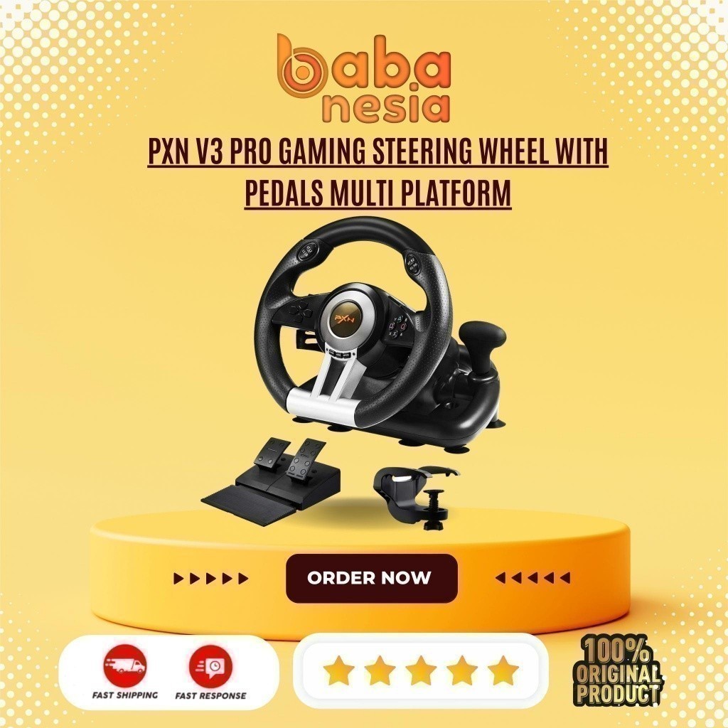 Jual StIr Mobil Gaming PXN V3 Pro Gaming Steering Wheel With Pedals ...