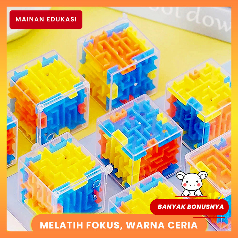 Jual Labirin Kubus 3D Transparan Puzzle Kelereng Mainan Edukasi Anak ...