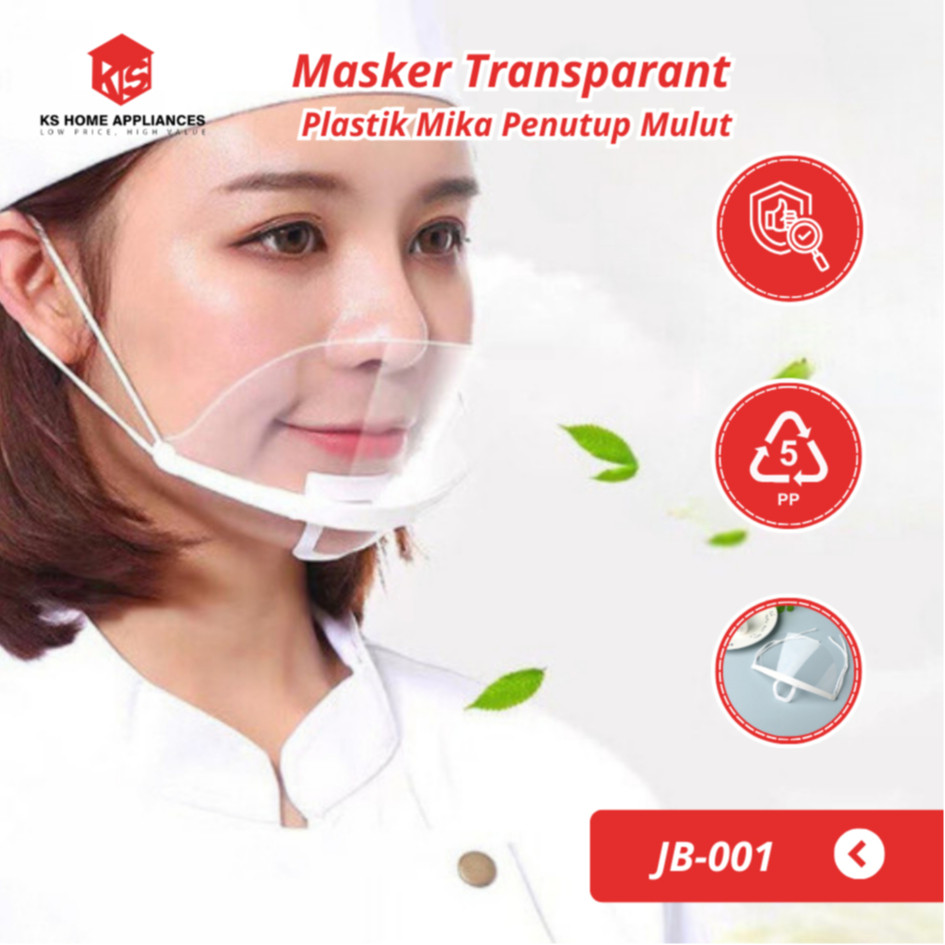 Jual KS Kitchen Mask Masker Transparant Isi 10 Pcs Plastik Mika Penutup ...