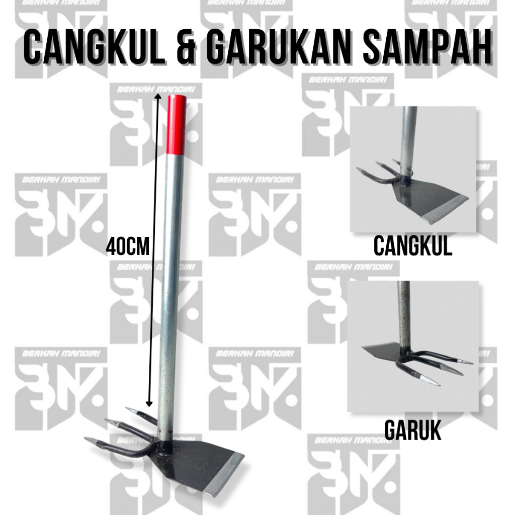 Jual Cangkul Garukan 2in1 Gagang besi Pacul taman/Kebun Mini Garpu ...