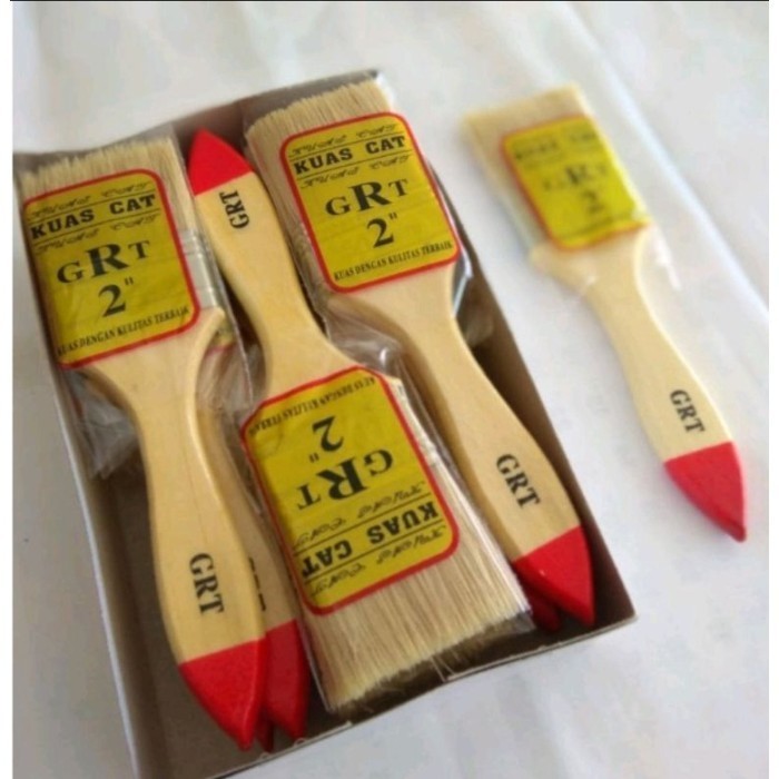 Jual Grosir Kuas Cat Kayu Besi Tembok MERK GRT 2 Inch Murah | Shopee ...