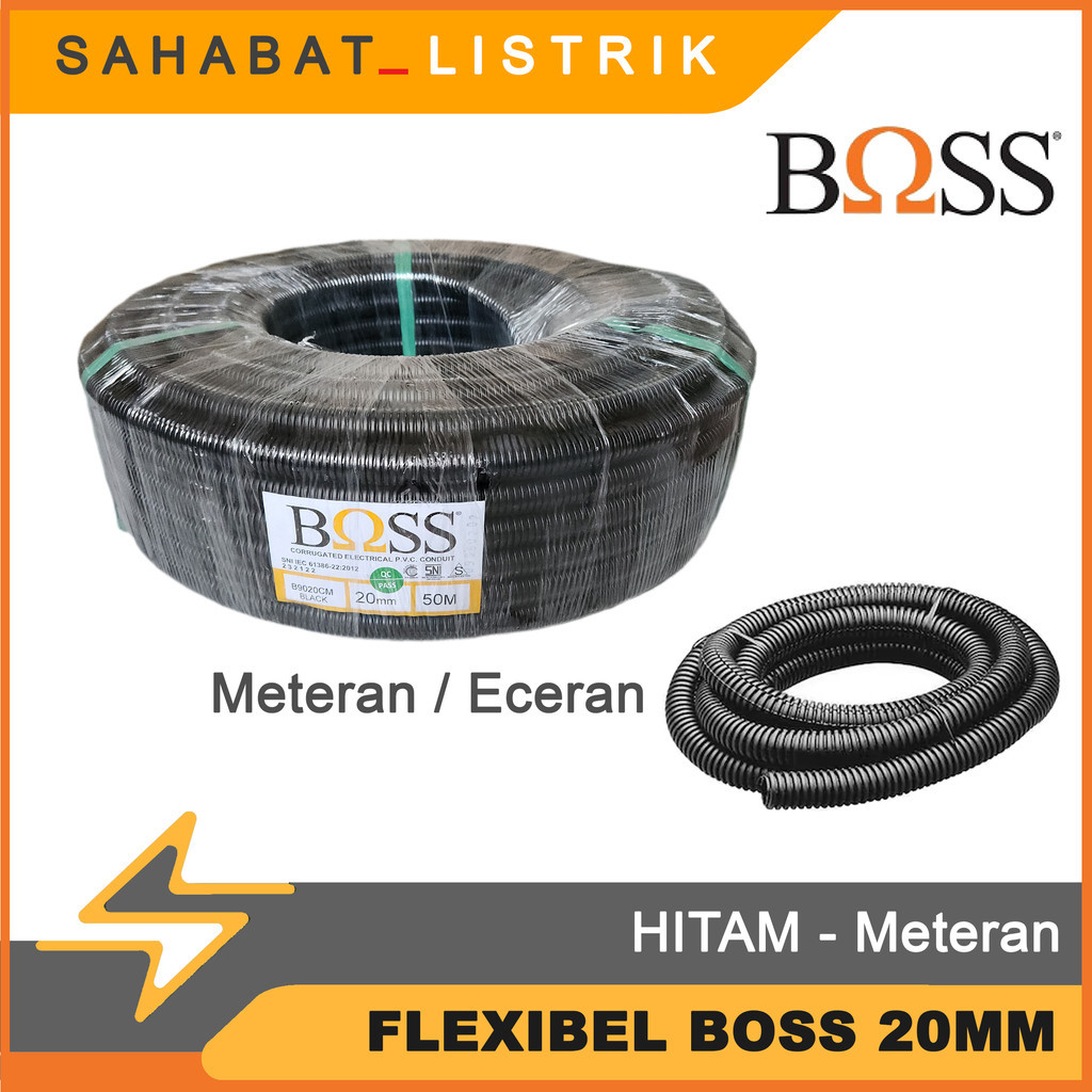 Jual FLEXIBLE FLEXIBEL LISTRIK BOSS - HITAM 20mm METERAN | Shopee Indonesia