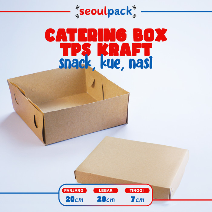 Jual Dus Nasi Box Catering TPS 20x20 Kraft 310gsm (100pcs) - Box Roti ...