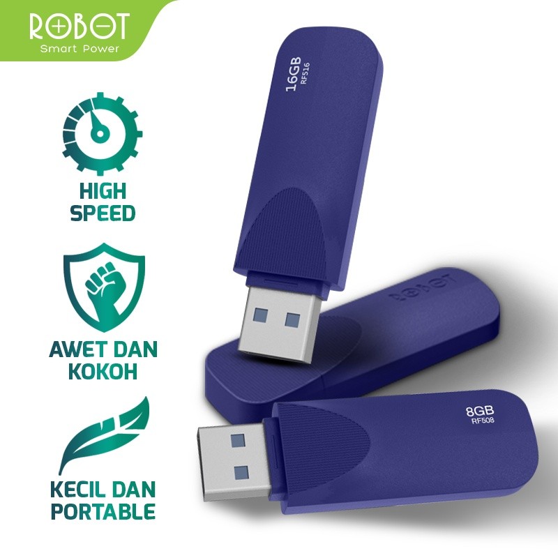 Jual ROBOT Flashdisk 8GB 16GB USB 3.0 High Speed Transmisi Cepat Biru ...
