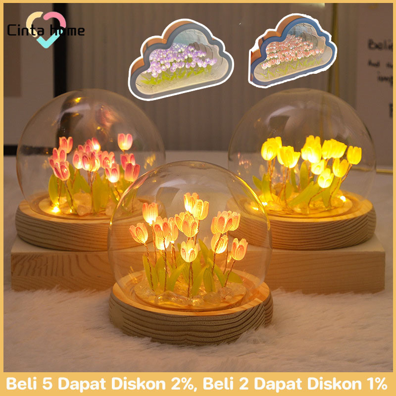 Jual Lampu Malam DIY Tulip 20 Bunga Tulip Malam Lampu Led Lampu Tidur ...
