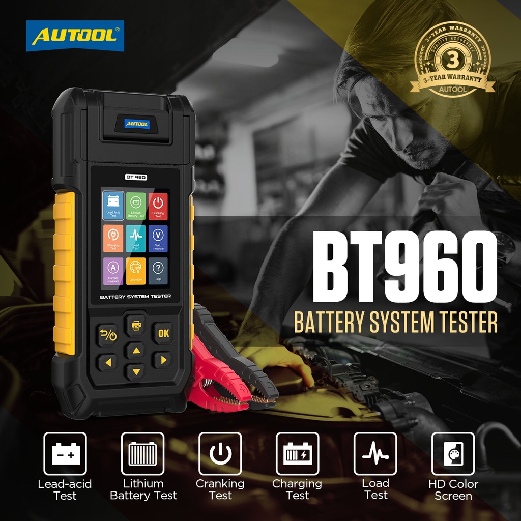 Jual AUTOOL BT960 Battery Tester Lithium Battery Leakage Monitoring ...