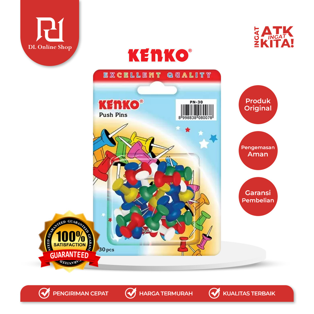 Jual KENKO PUSH PIN PN-30 (1PACK/ 30PCS) | Shopee Indonesia