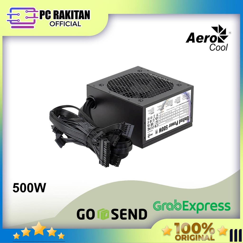 Jual AEROCOOL PSU POWER SUPPLY UNITED POWER 500W (80+WHITE) BLACK - GARANSI 3 TAHUN | Shopee ...