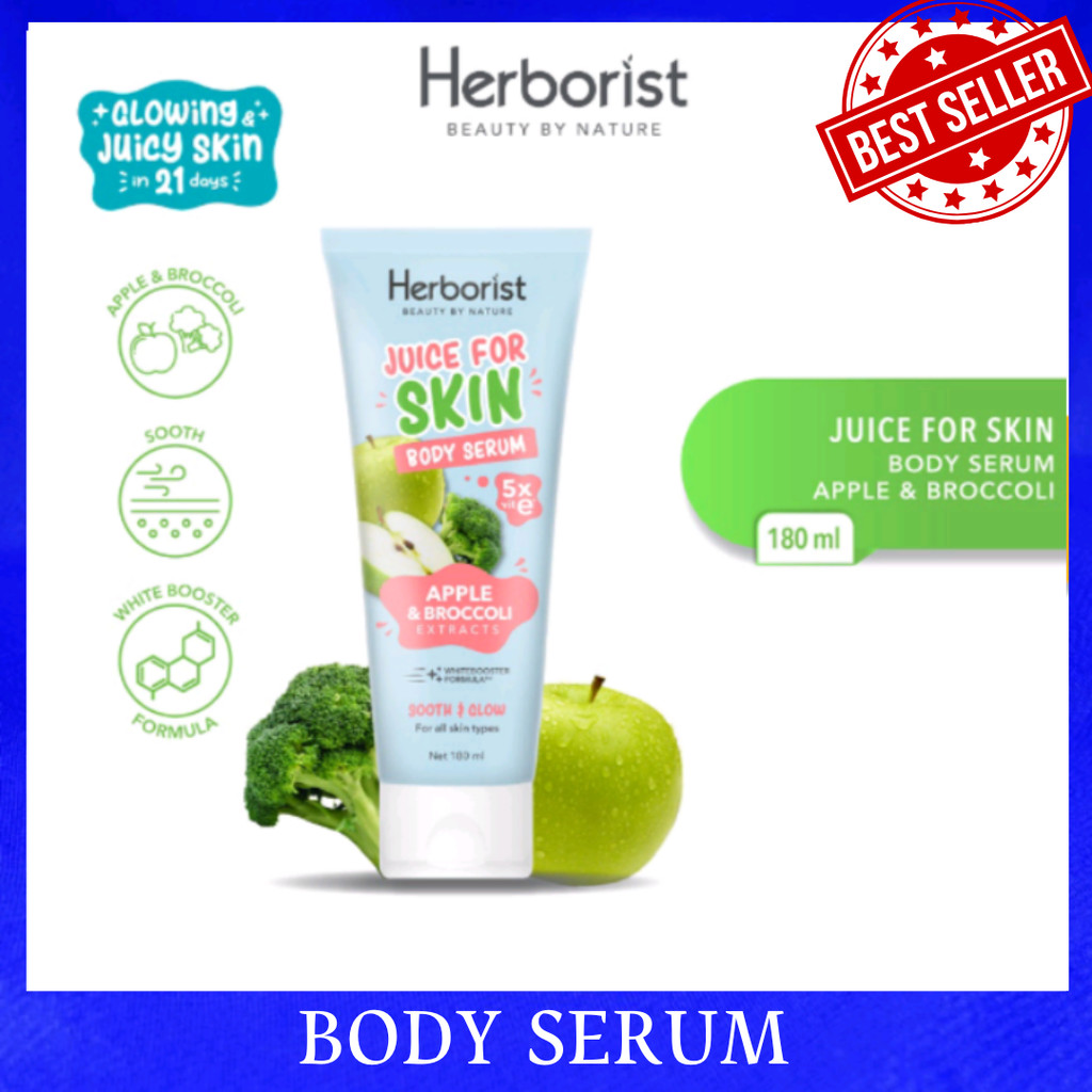 Jual Herborist Juice For Skin Body Serum Apple & Broccoli 180ml | Serum ...