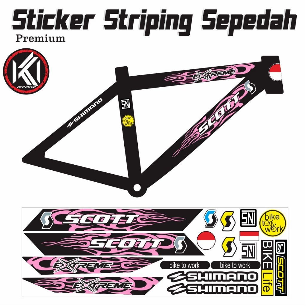 Jual PARIASI KEREN NEW STRIPING STICKER SEPEDAH SCOTT SIMPEL MOTIP ...