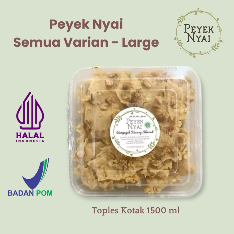 Jual NEW PEYEK NYAI - Rempeyek Semua Varian (Large/Toples 1500 ml ...