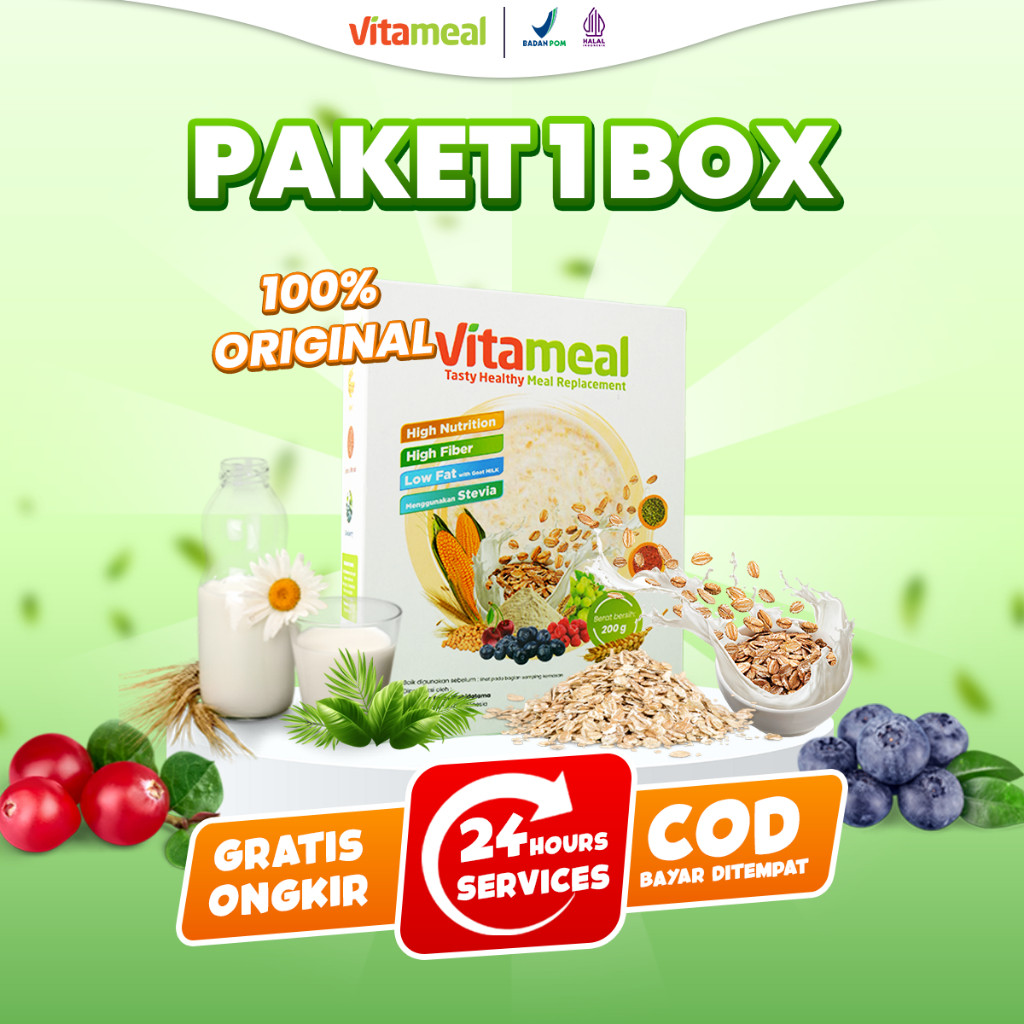 Jual NEW ORIGINAL - Vitameal Makanan Diet Gula Oat Asam Lambung ...