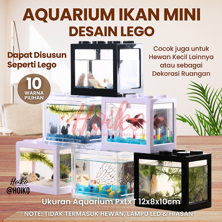 Jual Mini Lego Akrilik Soliter Aquarium Susun Kandang Akuarium Tempat ...