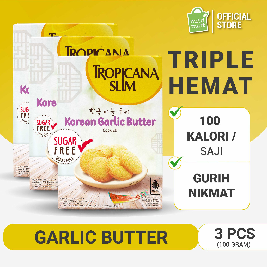 Jual Triple Pack - Tropicana Slim Korean Garlic Butter Cookies (5 ...