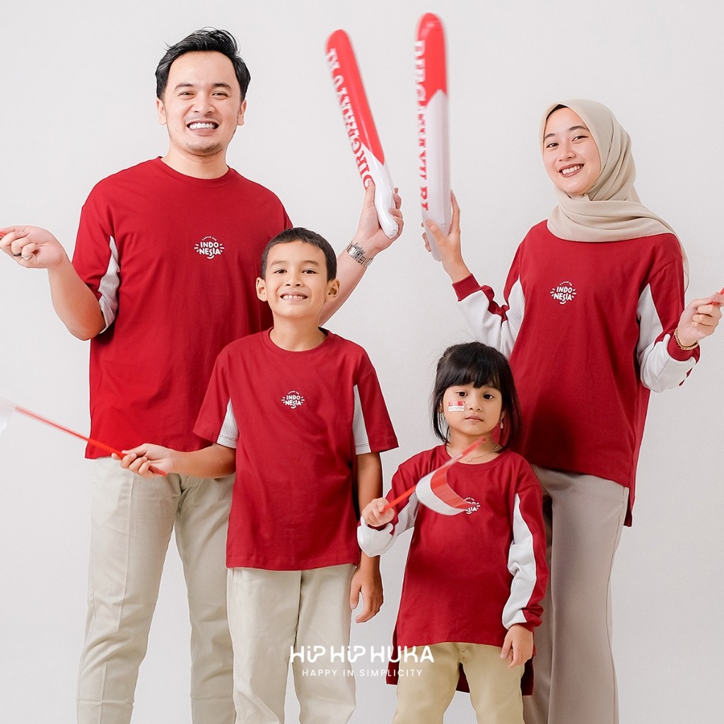 Jual READY - HipHipHuka - Baju Couple Keluarga Kaos Keluarga Merah Putih Kemerdekaan 17an ...