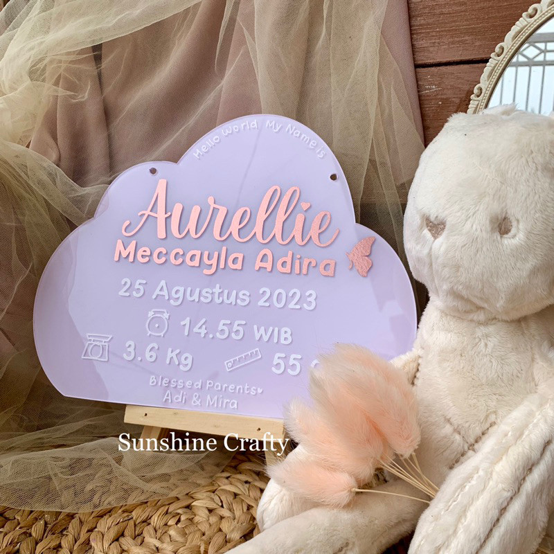 Jual Hospital Board Awan | Papan Nama Bayi Newborn | Biodata Anak ...