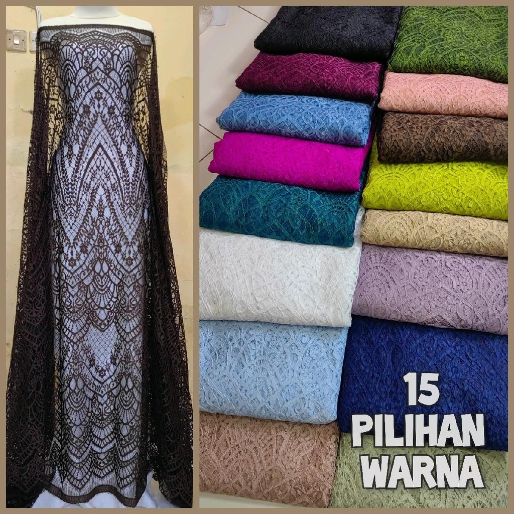 Jual Kain Kebaya Brokat Semifrancis Katun Premium Panel 2,5 meter ...