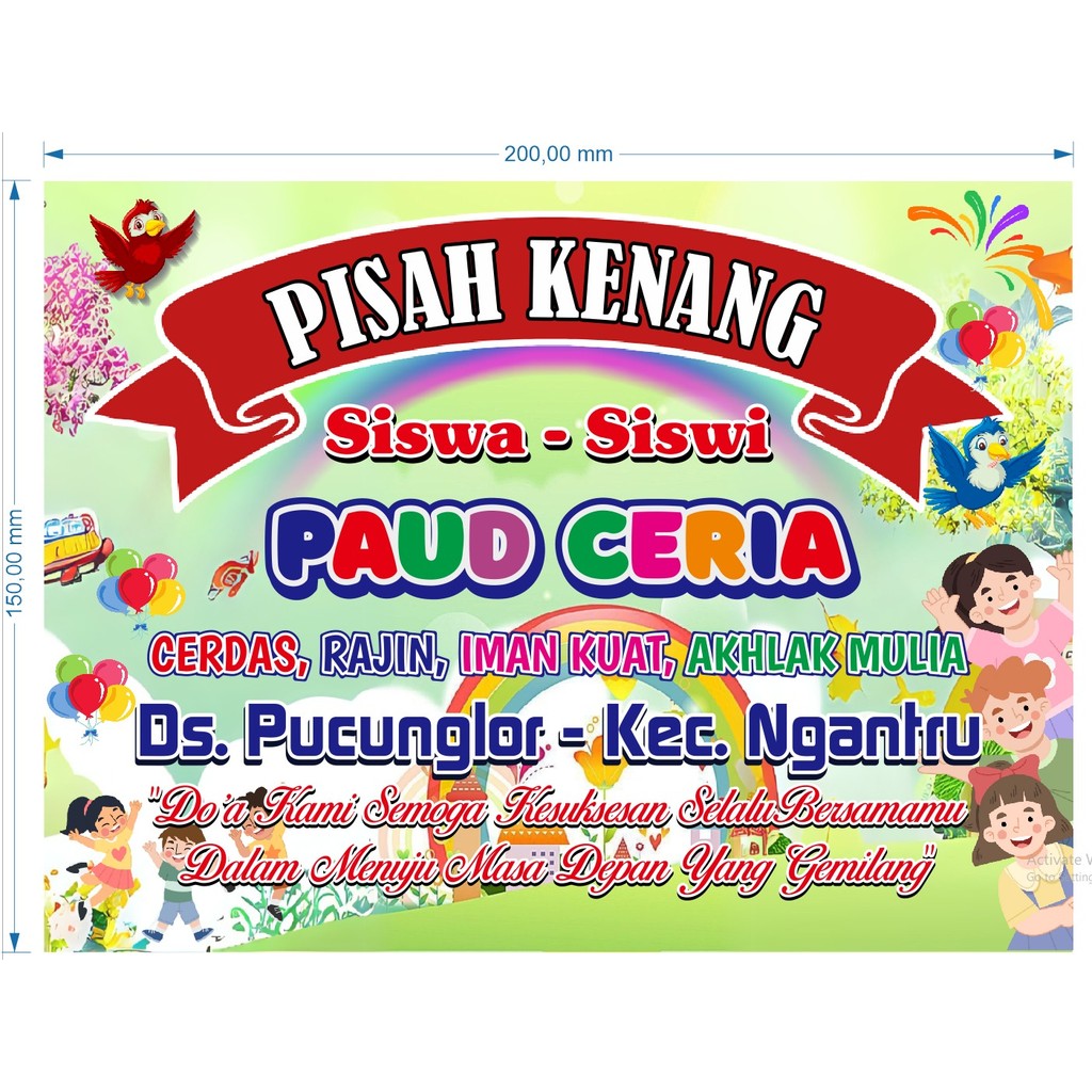 Jual BANNER PERPISAHAN SEKOLAH SEHARI JADI/ BANNER WISUDA SEKOLAH ...