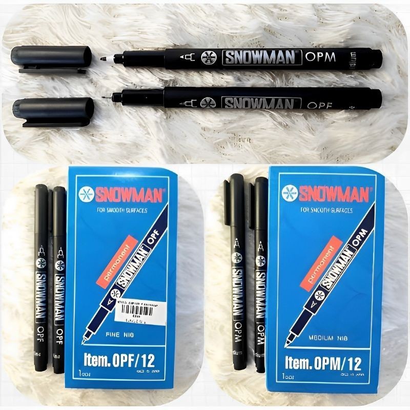Jual SNOWMAN SPIDOL OHP OPF/OPM MARKER PERMANENT (1PAK/12PCS) | Shopee Indonesia