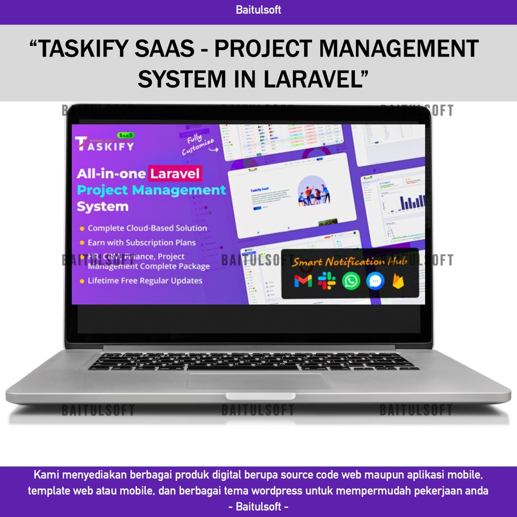 Jual SOURCE CODE APLIKASI WEB TASKIFY SAAS - PROJECT MANAGEMENT SYSTEM IN LARAVEL D138 ...