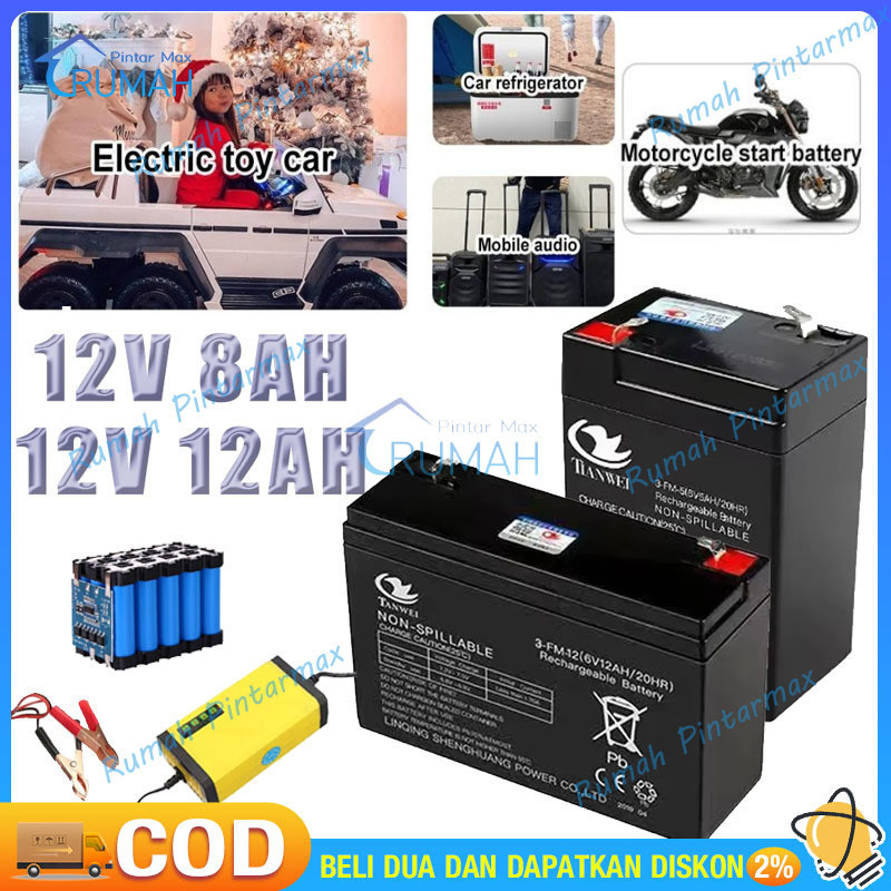 Jual AKI 12v 8ah baterai sprayer elektrik, mobil mainan, motor listrik, tangki semprot | Shopee ...