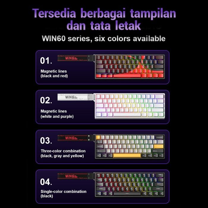 Jual AULA WIN60/68 HE Keyboard Mechanical Magnetic Switch 60% 65% RT ...