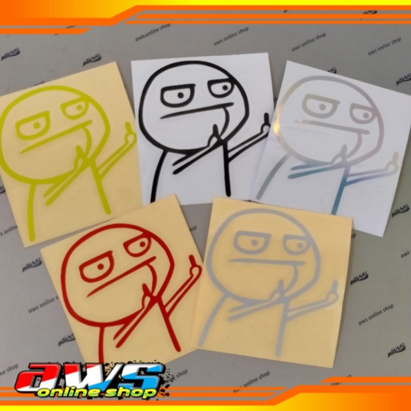 Jual Sticker Middle Finger Fucek Animasi Hologram Reflektif | Shopee ...