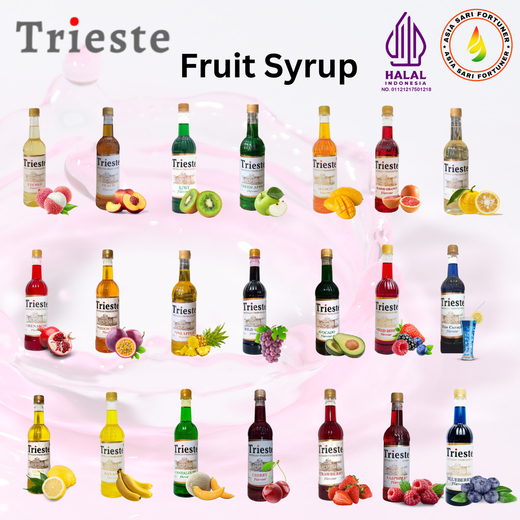 Jual TRIESTE Italian Premium Syrup Varian FRUIT SYRUP 650ml | Shopee ...