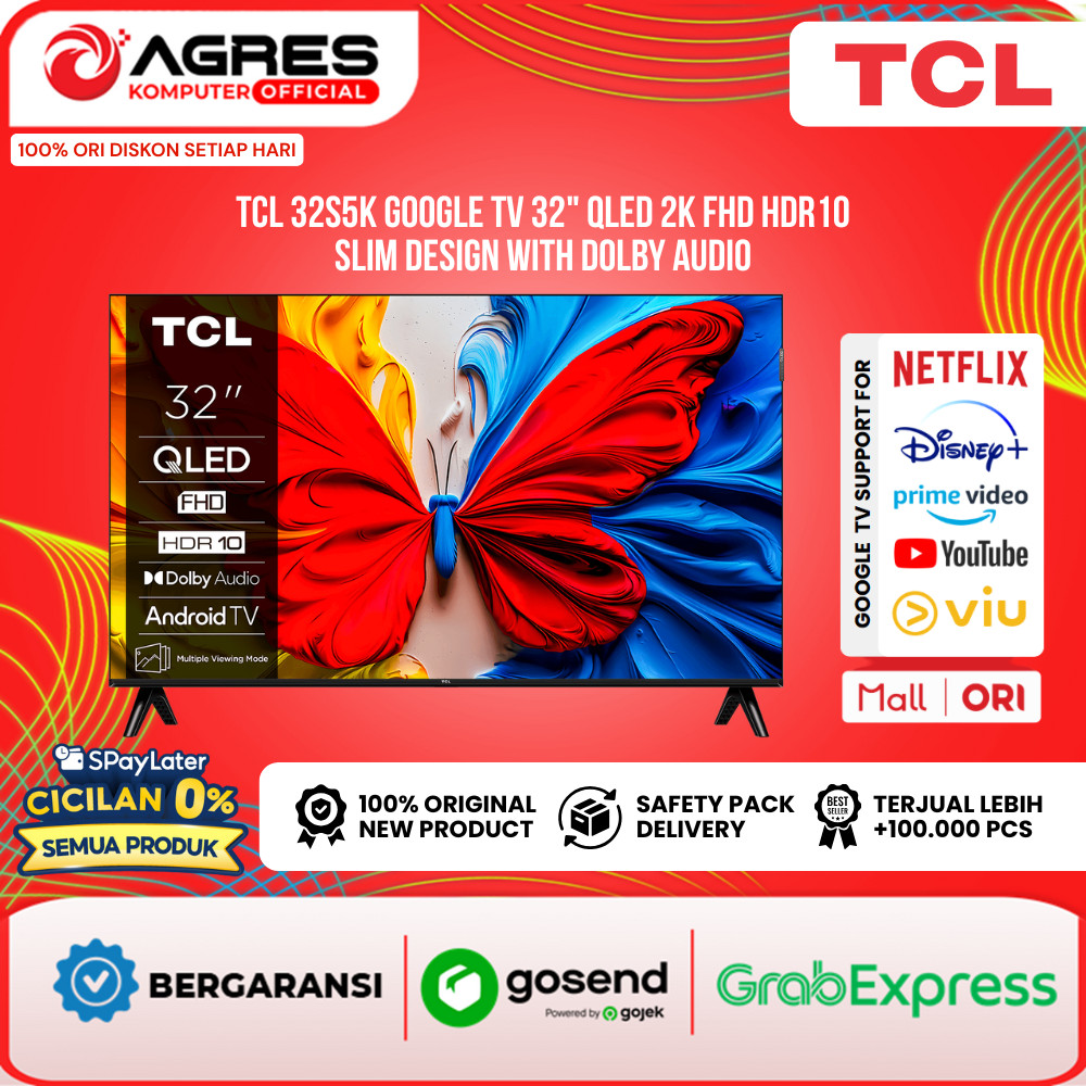 Jual TCL 32S5K GOOGLE TV 32 INCH QLED 2K FHD HDR10 DOLBY AUDIO 100% ORIGINAL GARANSI RESMI ...