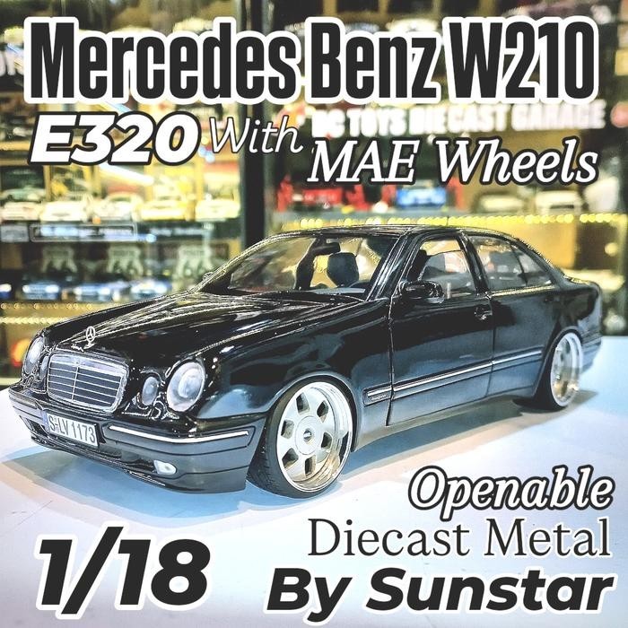 Jual Diecast Mercedes Benz W210 E320 Black Sunstar Custom MAE Aluminum ...