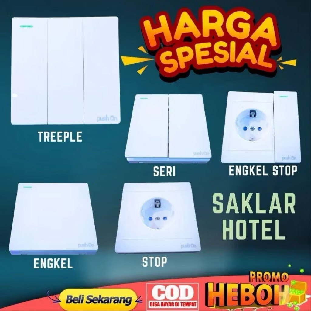 Jual PUSH ON IB STOP KONTAK / SAKLAR ENGKEL / SERI / TRIPLE / ENGKEL ...