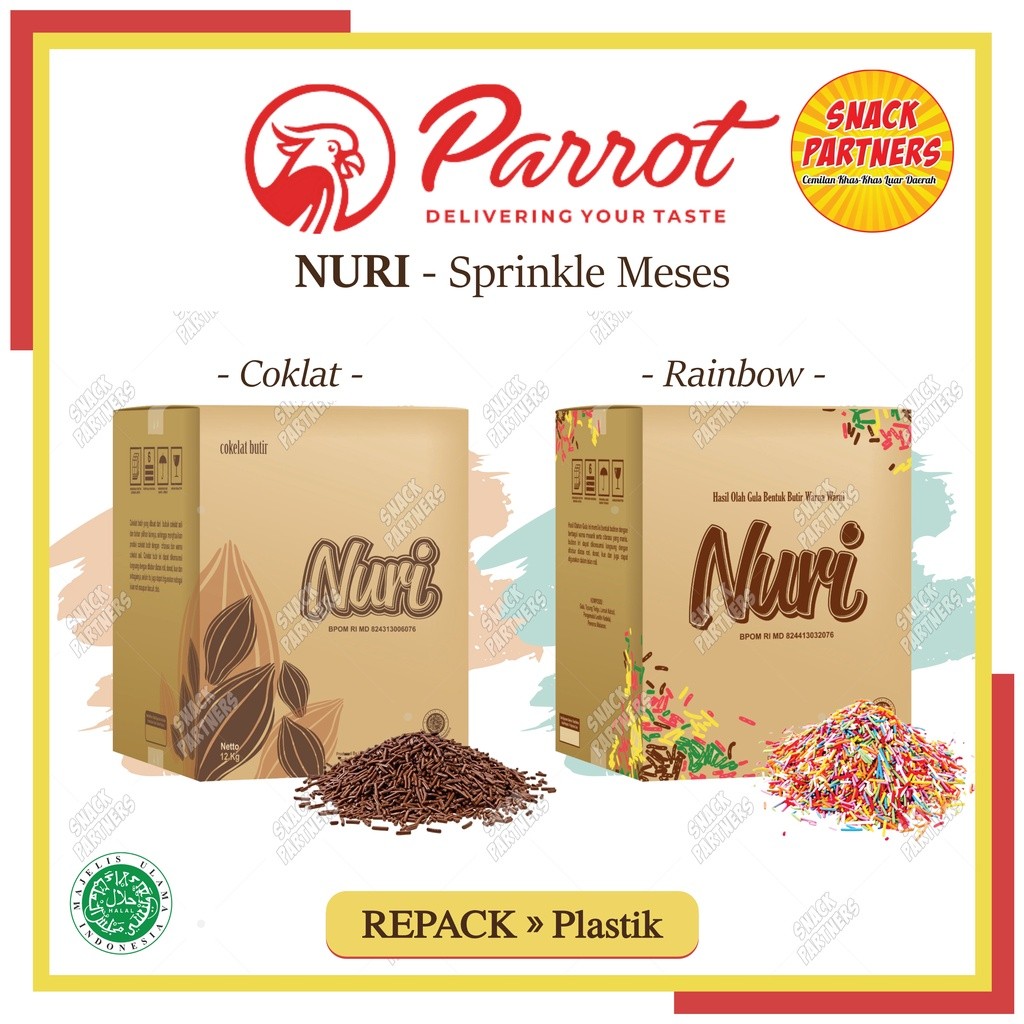 Jual NURI MESSES Repack 500 GR / 1 KG - PARROT Meises / Sprinkle Coklat ...