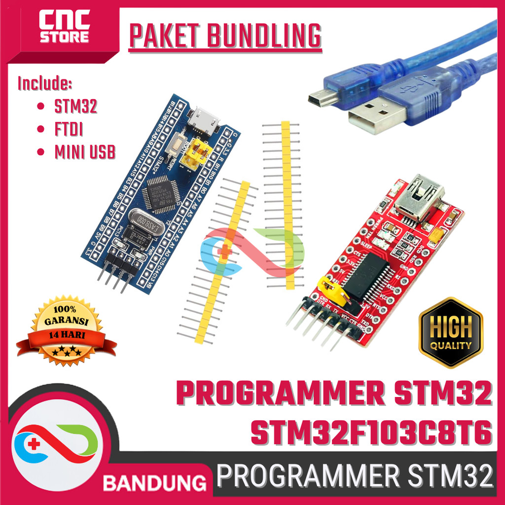Jual Paket Bundling Programmer STM32 STM32F103C8T6 + Kabel Mini USB untuk Proyek Arduino ...