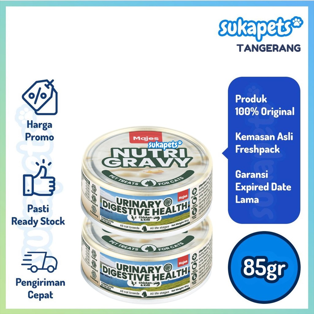 Jual Majes Cat Nutri Gravy Urinary & Digestive Health Chicken & Krill ...